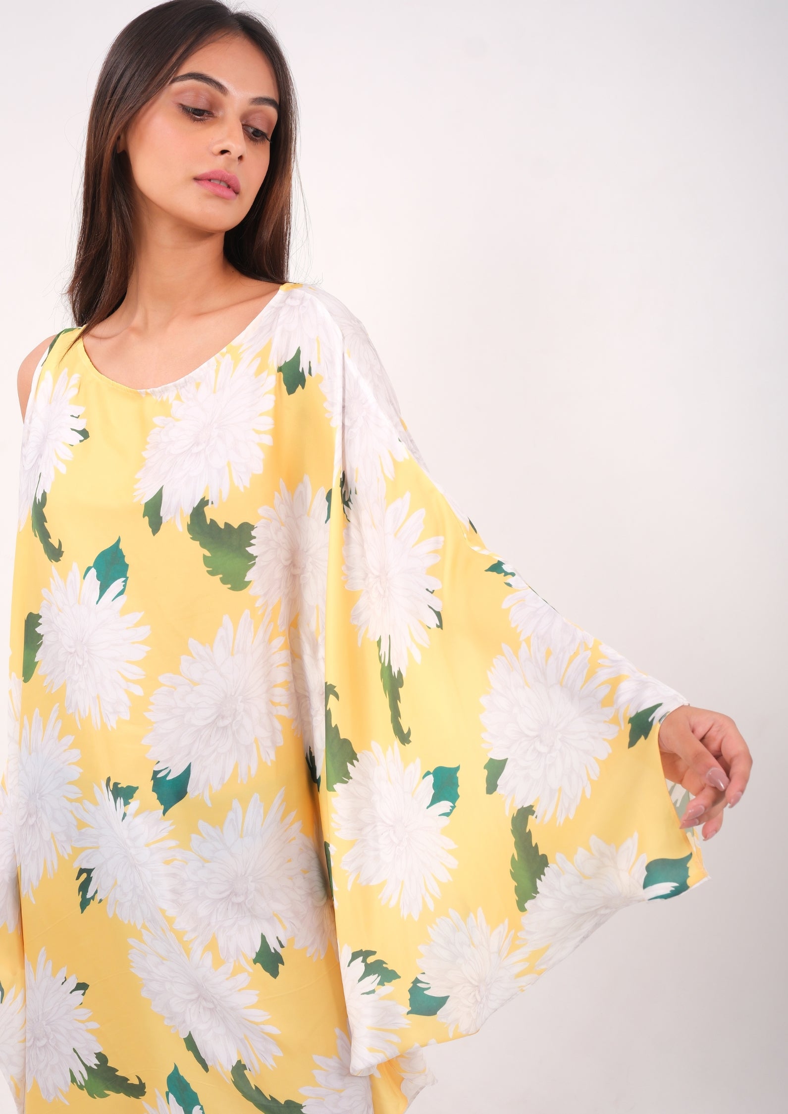 Sun Bloom Kaftan – Floral Beach Dress – Suman Nathwani